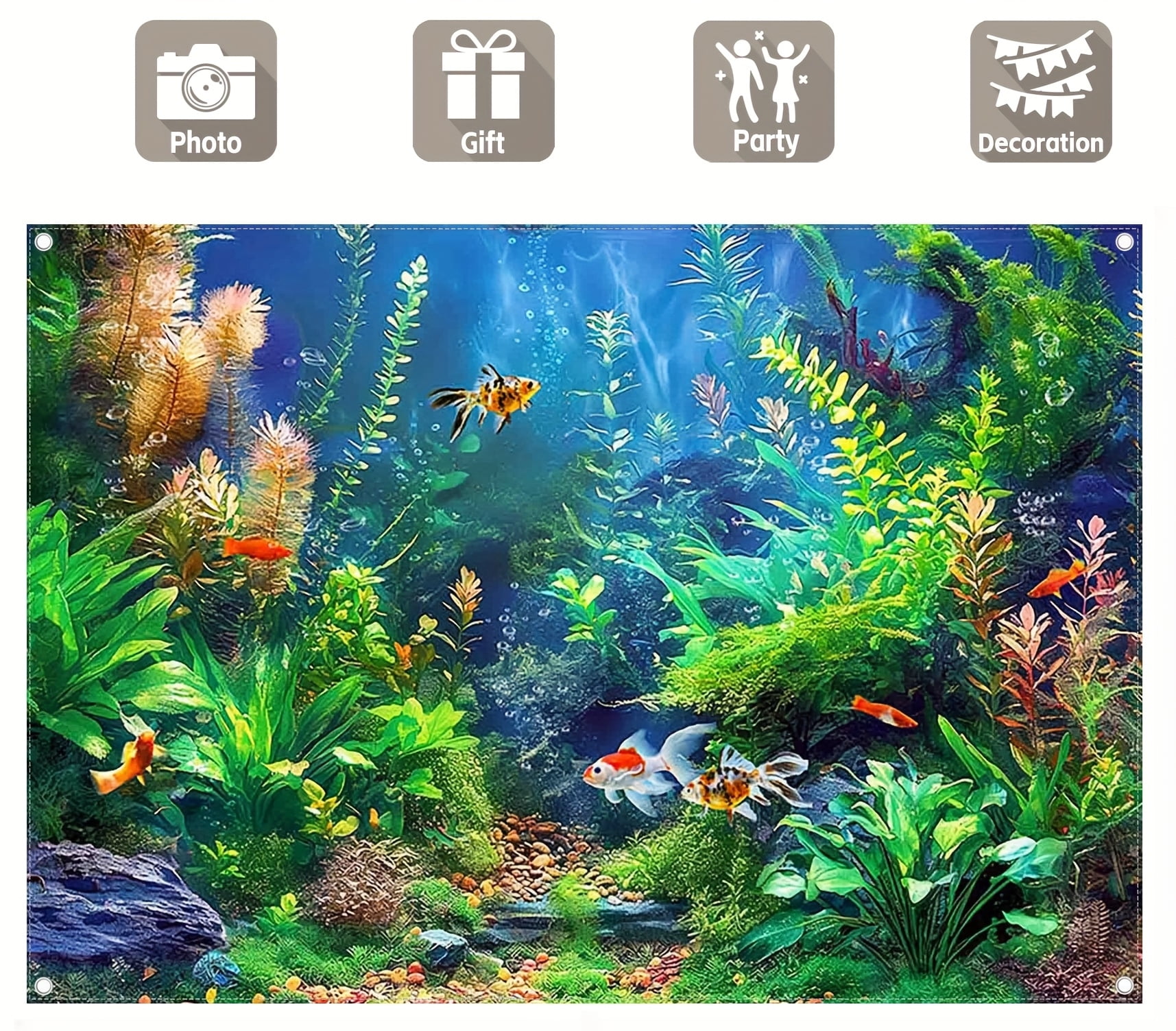 Summer Under The Sea Polyester Photography Backdrop, Blue Ocean Little ...