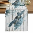 Summer Sea Turtle Table Runner, Coastal Ocean Vintage Wood Board ...
