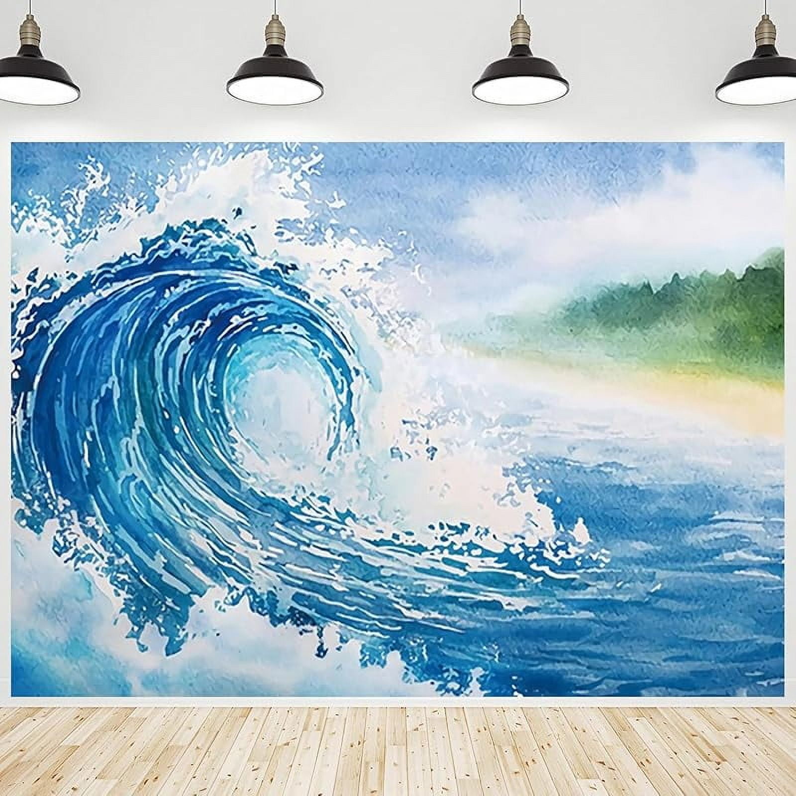 Summer Sea Waves Backdrop Blue Ocean Water Surfing Landscape Background ...