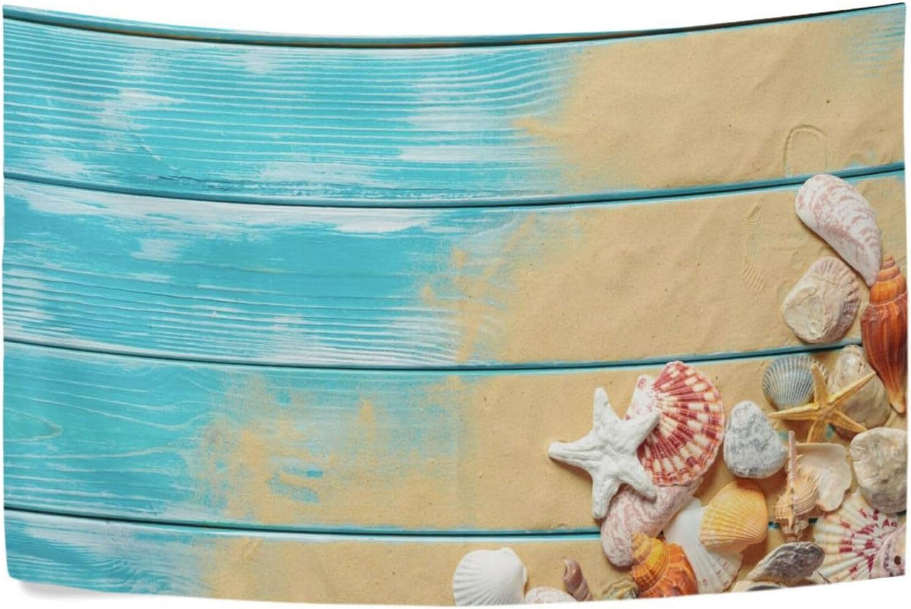 Summer Seashells Wooden Boards Tapestry Wall Hanging Tapestries Happy ...