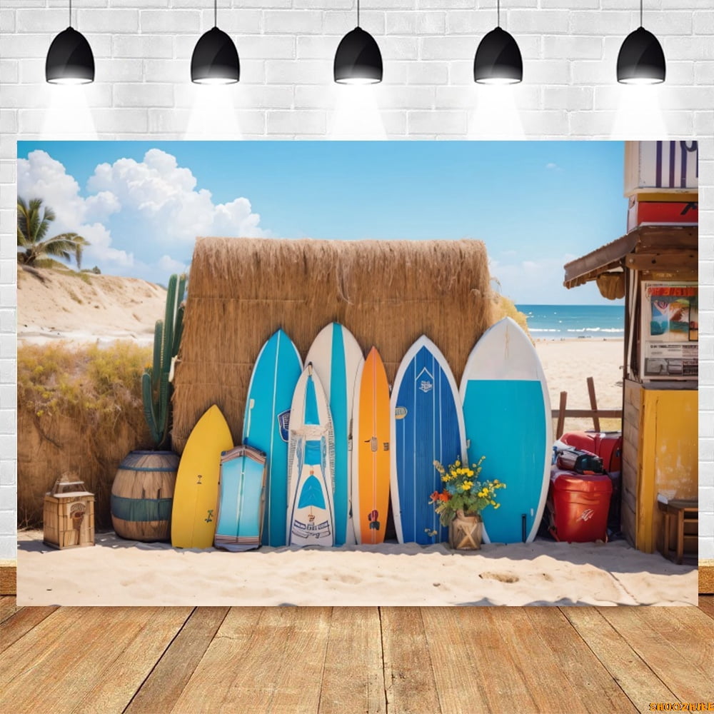 Summer Seaside Beach Party Photography Backdrop Sea Ocean Tropical Palm ...
