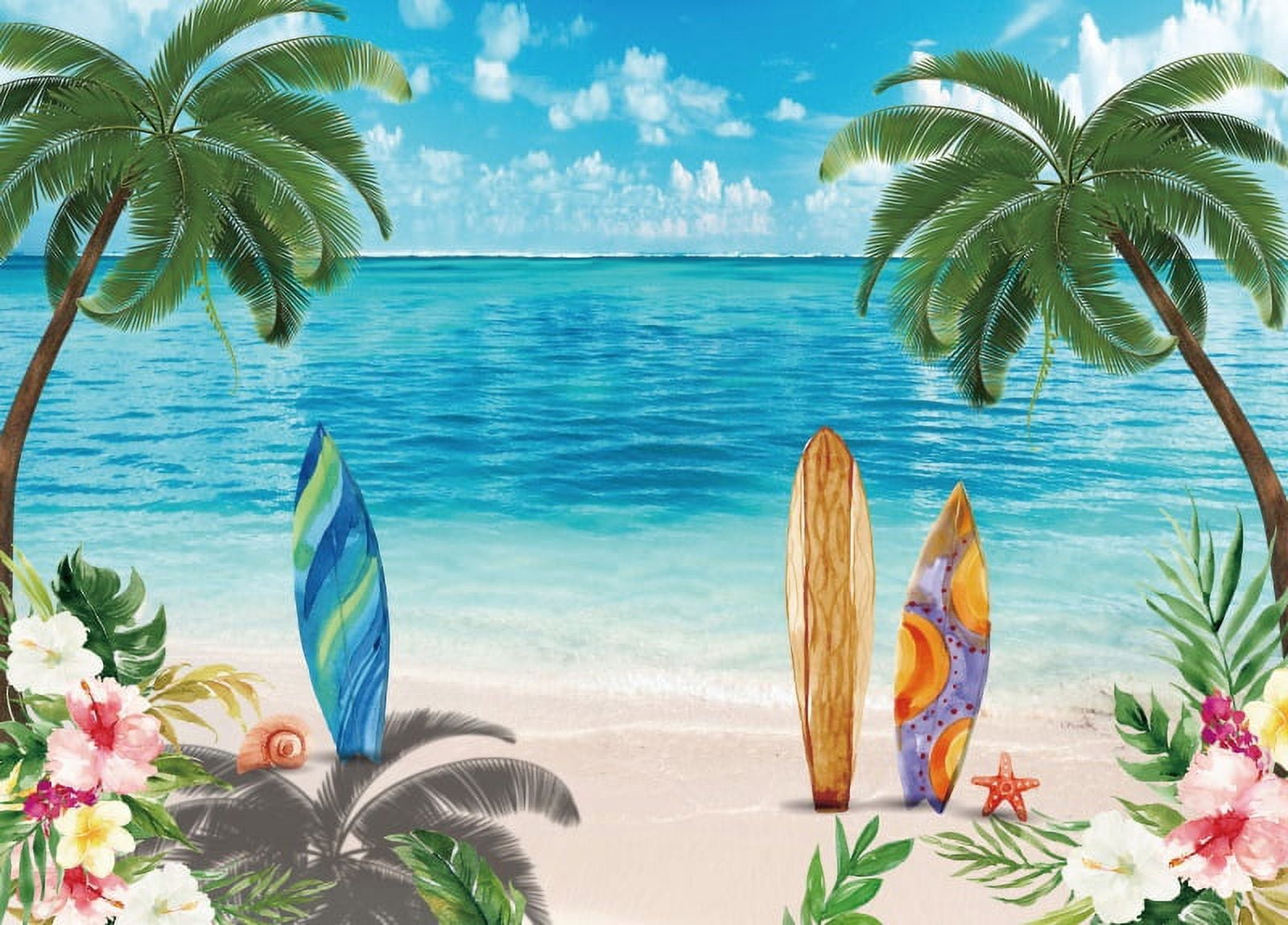 Summer Seaside Natural Scenery Backgrond Tropical Resort Island Palms ...