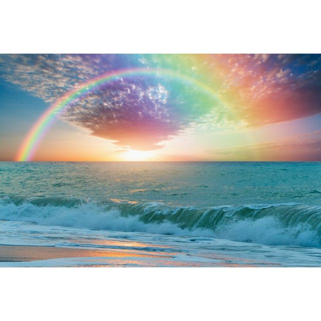 Summer Seaside Waves Sky Sunset Rainbow Photocall Photography Backdrop ...