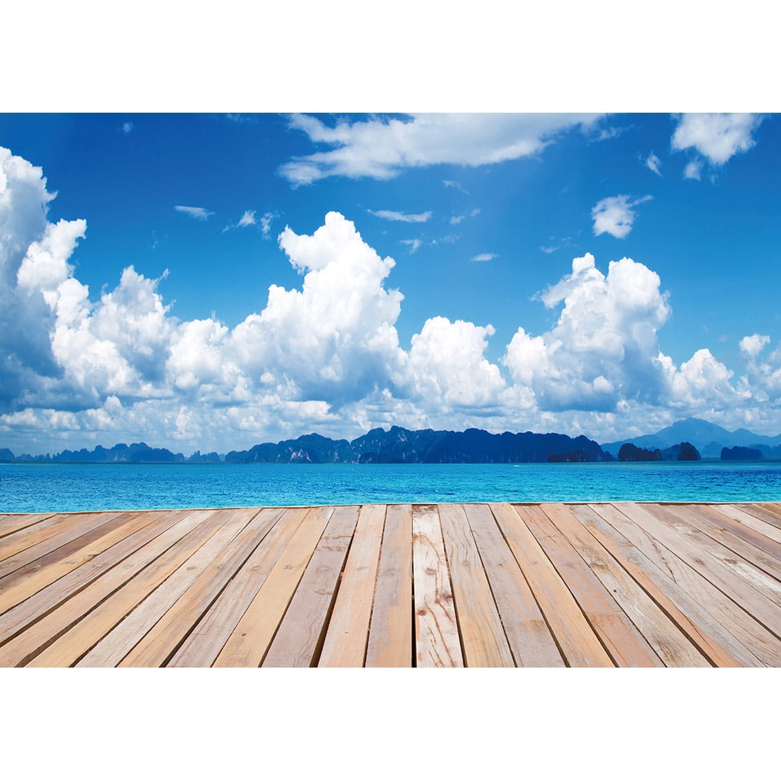Summer Seaside Wooden Plank Photo Studio Backdrops Vinyl Cloth ...