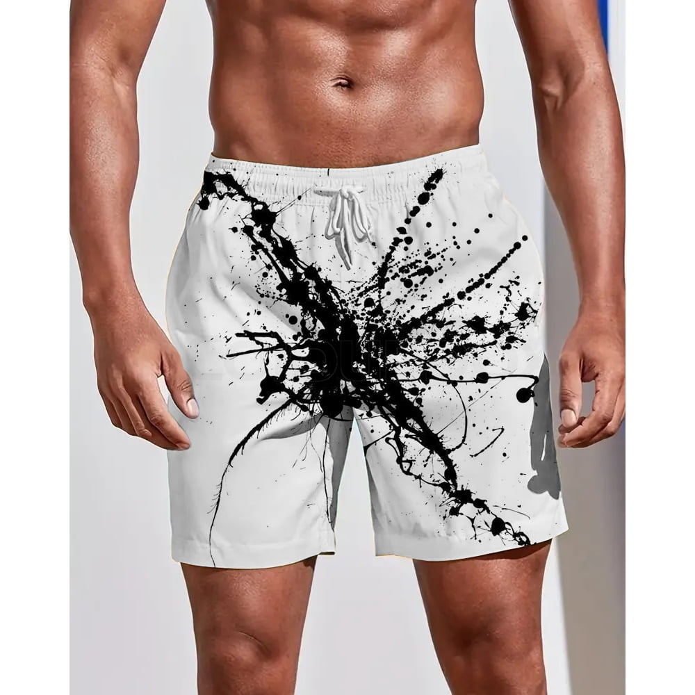 Summer Seasons Rendering Shorts Graffiti 3D Printing Men's Beach Pants ...