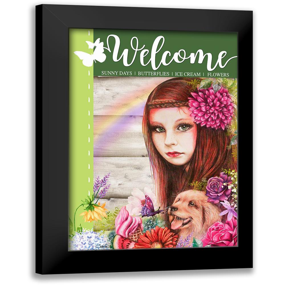 Summer - Seasons Series - Sign Flag Design 14x18 Black Modern Framed ...