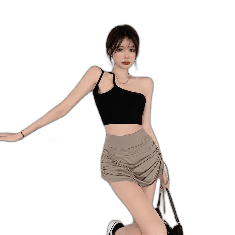 Summer Sexy High Waisted Half Skirt Small Skirt Pants Pumping Rope Female Skirt Hot Girl Sexy