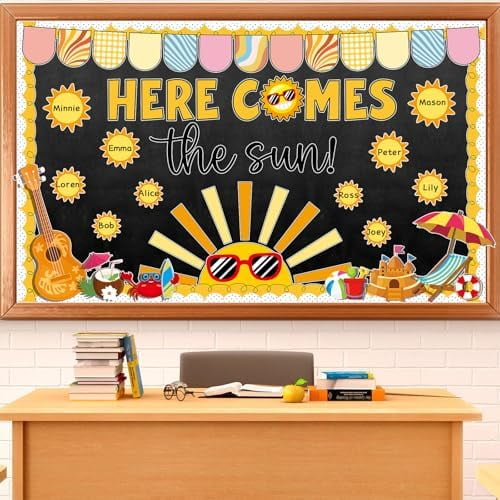 Summer Shine Bright Sun Bulletin Board Set Here Comes The Sun Paper ...