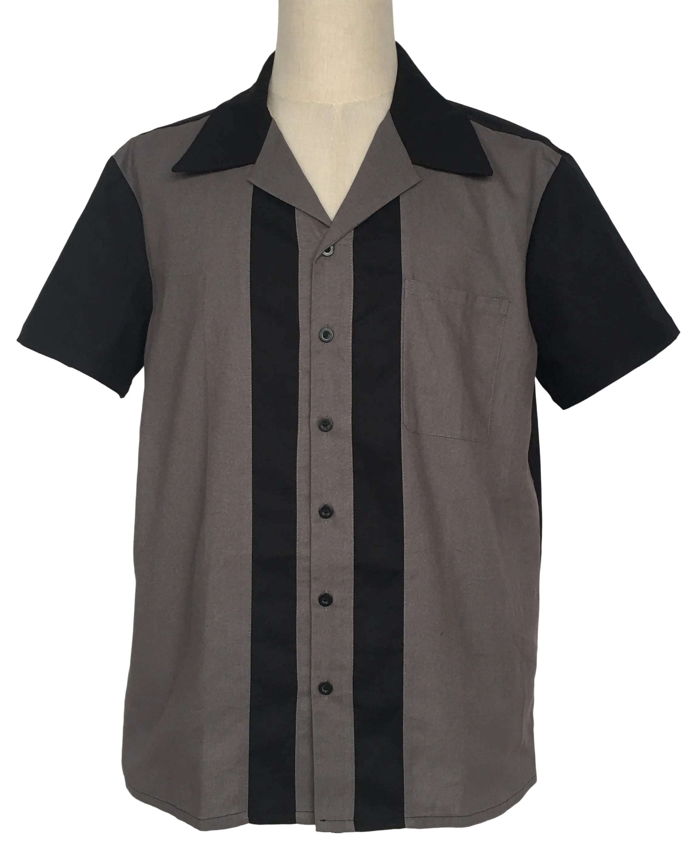 Summer Shirt Two-tone Solid Color Retro Bowling Shirts - Walmart.com