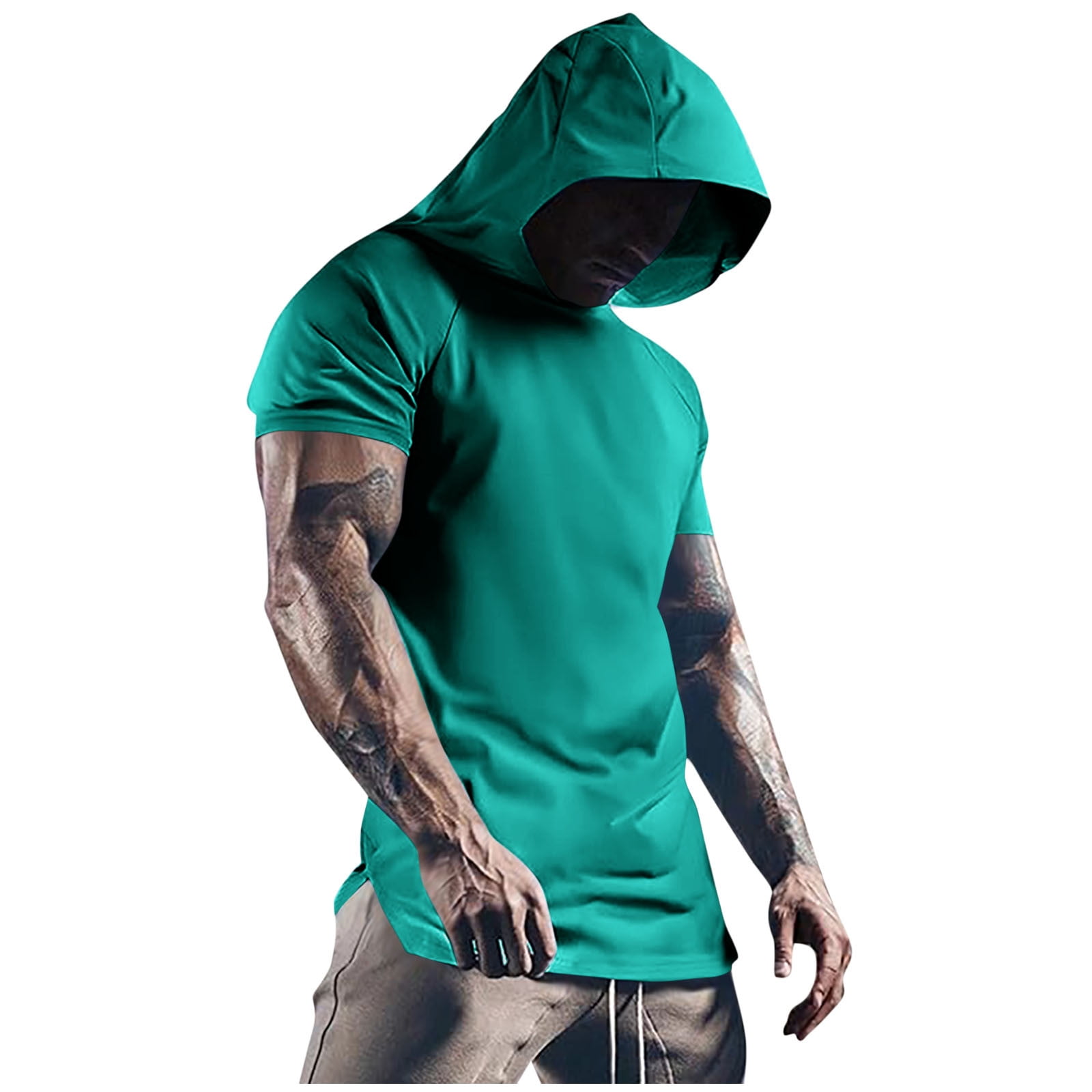 Summer Short Sleeve Hoodies for Men Short Sleeved Basketball Sports ...