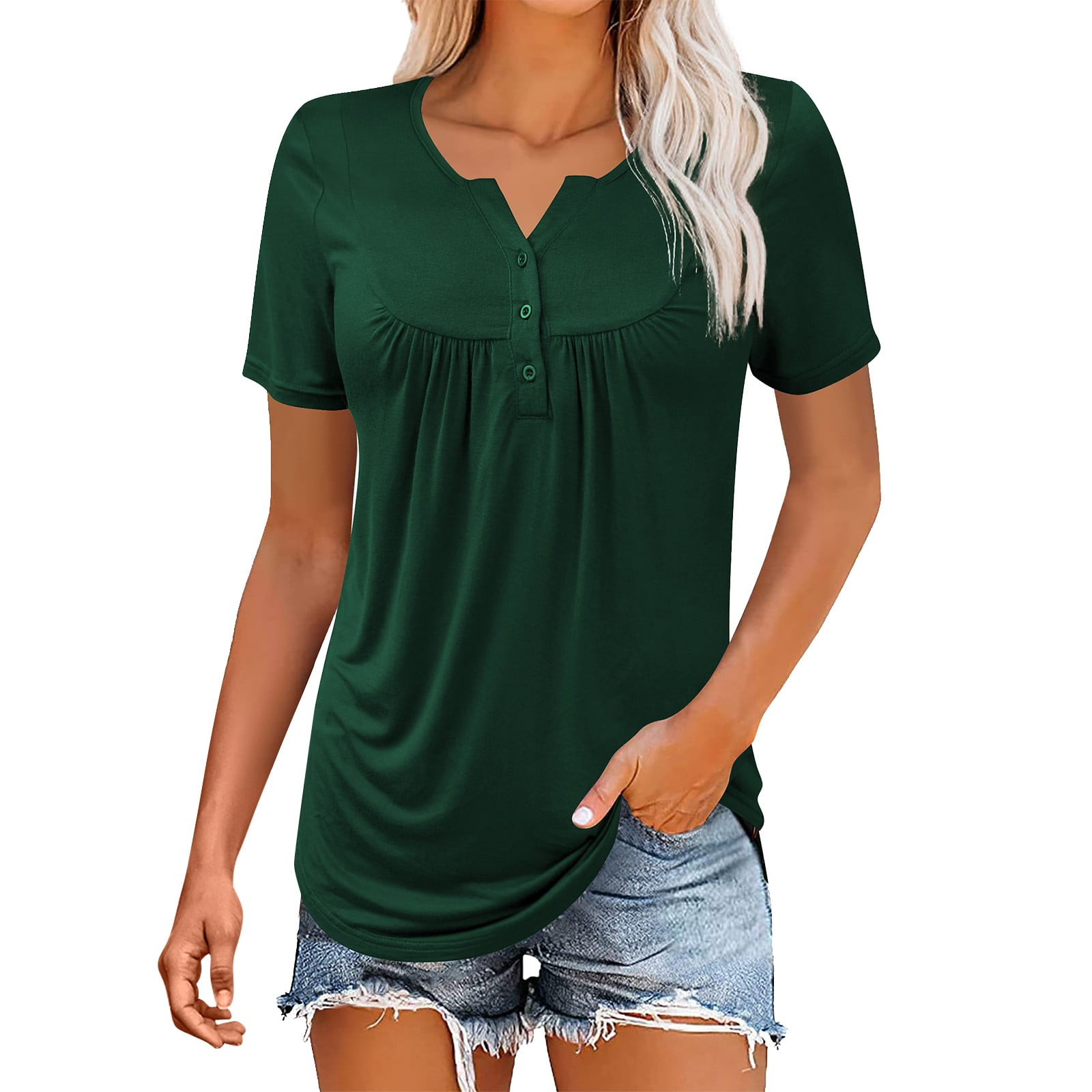 Summer Short Sleeve Oversized Loose Fit Going Out Shirts for Women ...