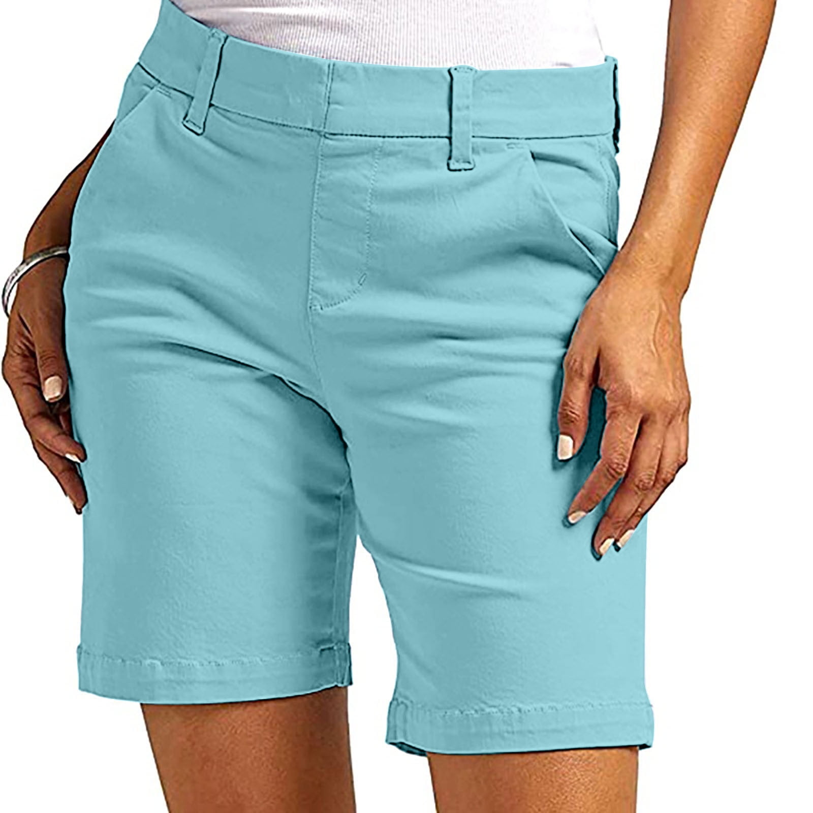 Summer Shorts Sevevn Fashion Women's Summer Casual Twill Solid Color ...