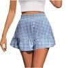 Summer Shorts For Women Gingham High Waisted Floral Pleated Short Pants ...
