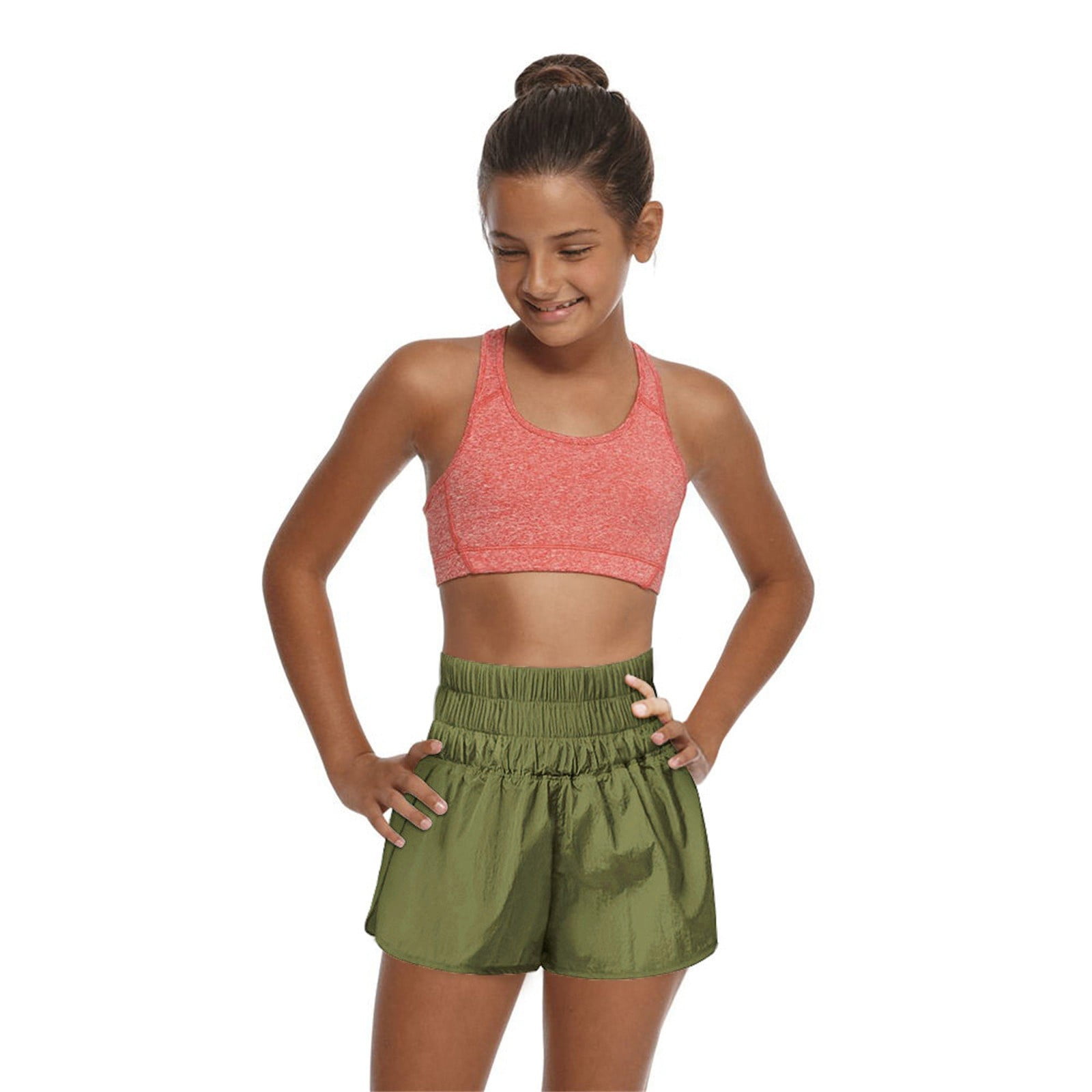 Summer Shorts Workout Athletic Spandex for Girls Green Youth Soccer ...