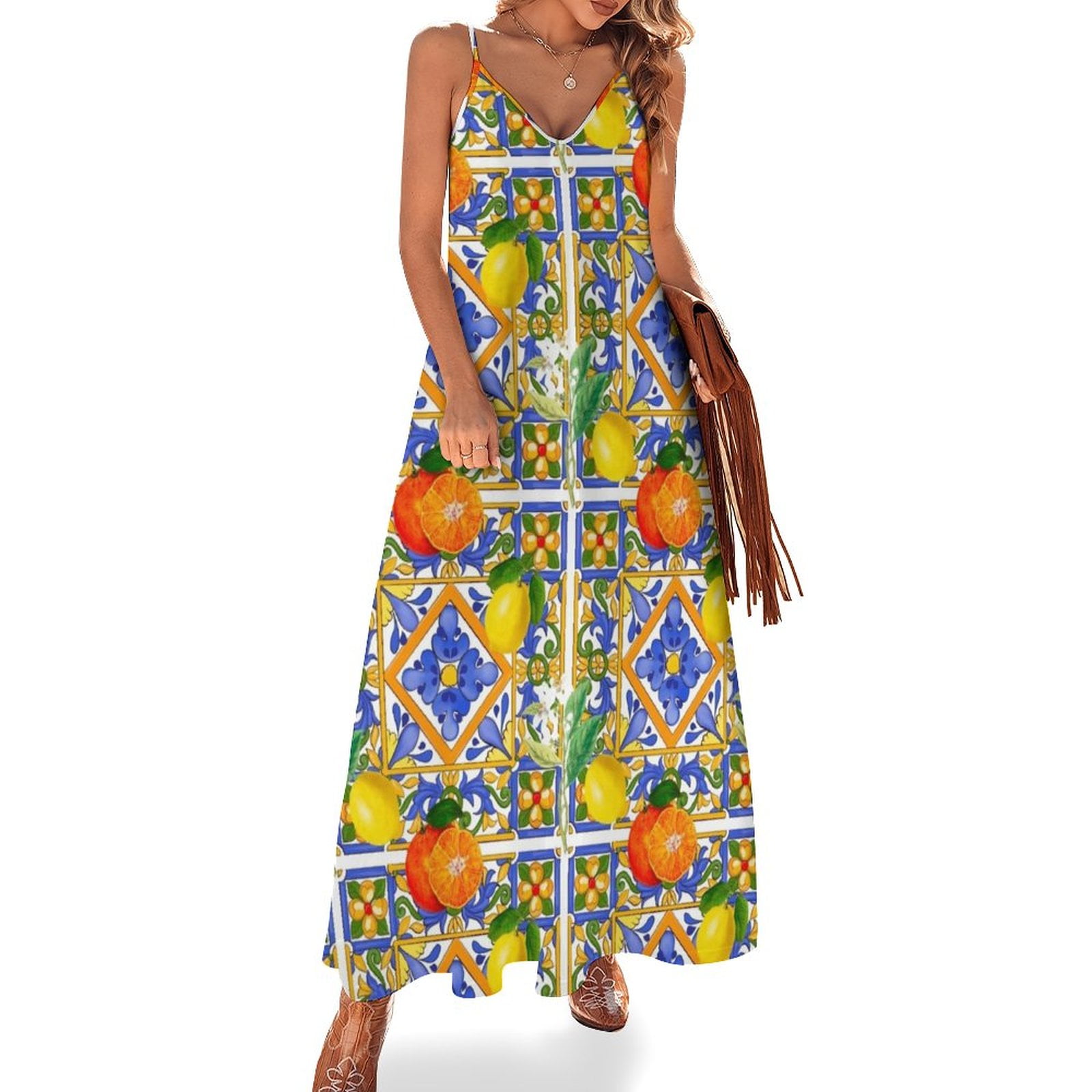 Summer Sicilian tiles citrus oranges majolica lemons Mediterranean ...