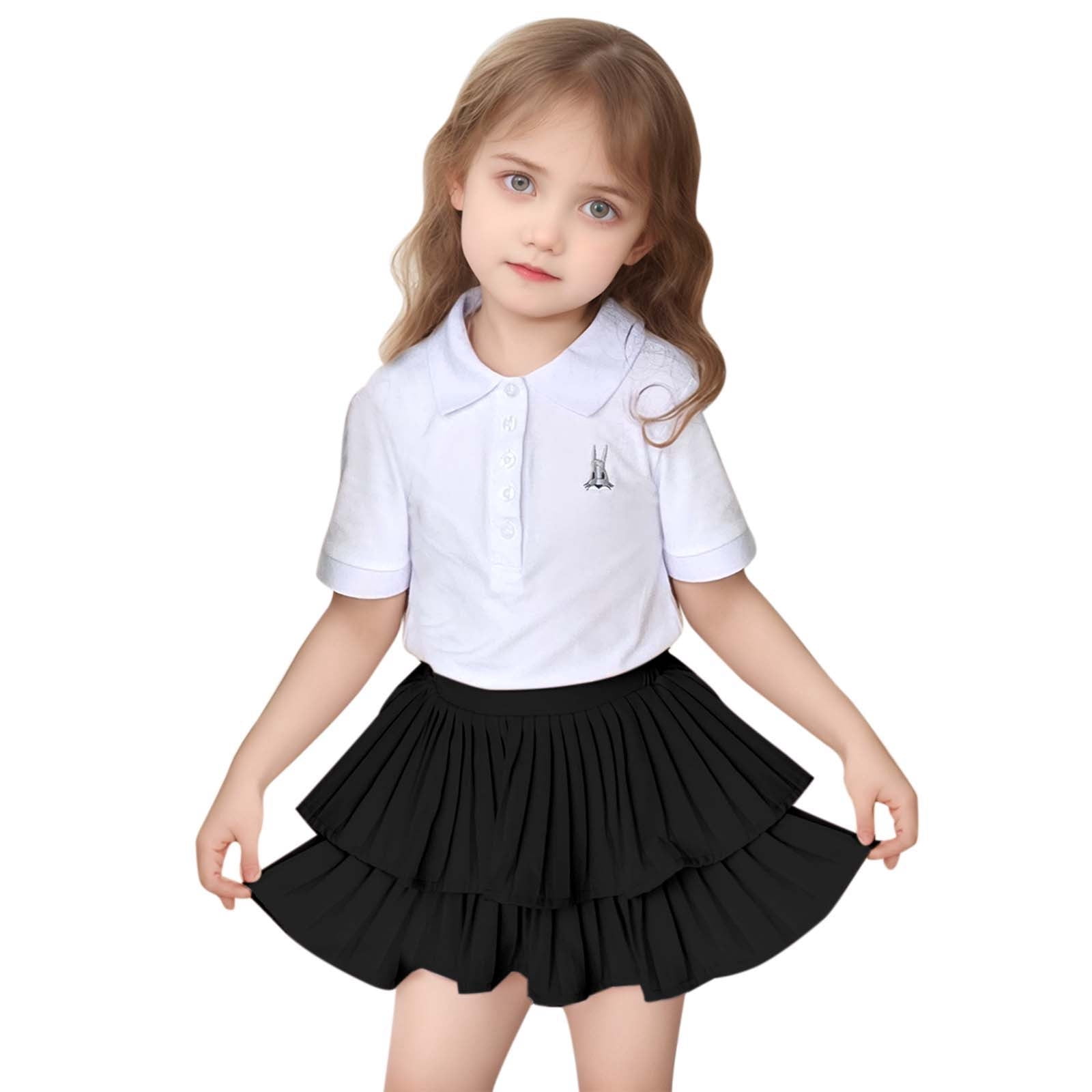 Summer Skirts For Teens Mini Pleated Tiered Swing Skorts For Baby Girl ...