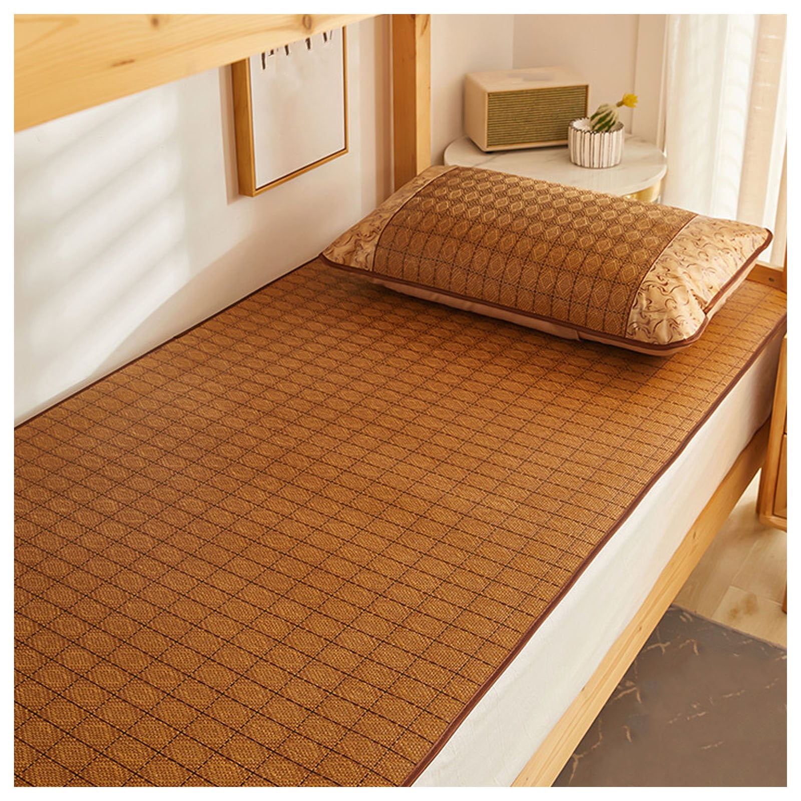 Summer Sleeping Mat, Bamboo Mat Bed Sleeping Pad Bamboo Foldable Summer ...