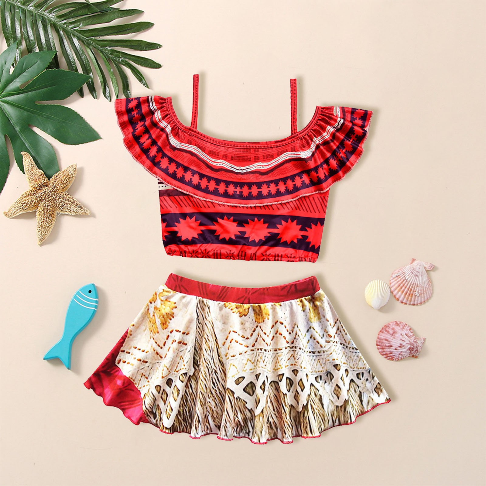 Summer Sleeveless Swim 2 Piece Swimsuit for Girls Orange Adventure ...