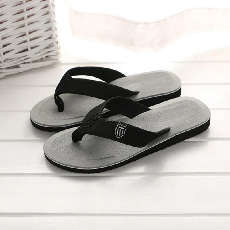 Summer Slippers Men Flip Flops Beach Sandals Non-Slip Casual Flat Shoes ...