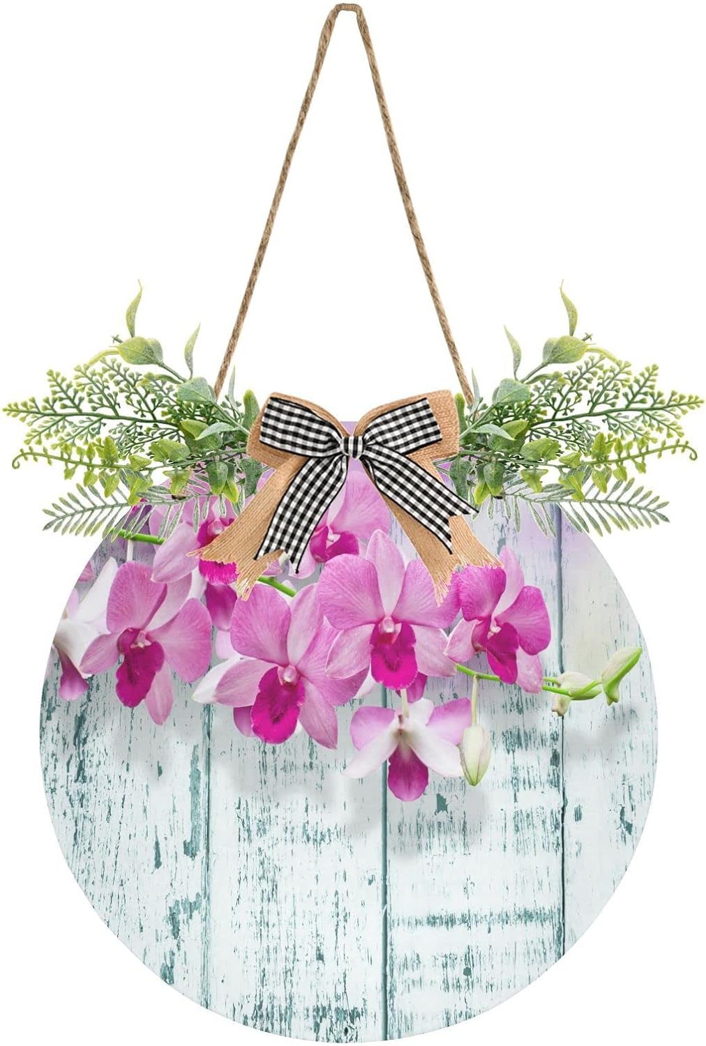 Summer Sloth Butterfly Round Welcome Sign House Door Decor Spring Flower Floral Wall Porch ...