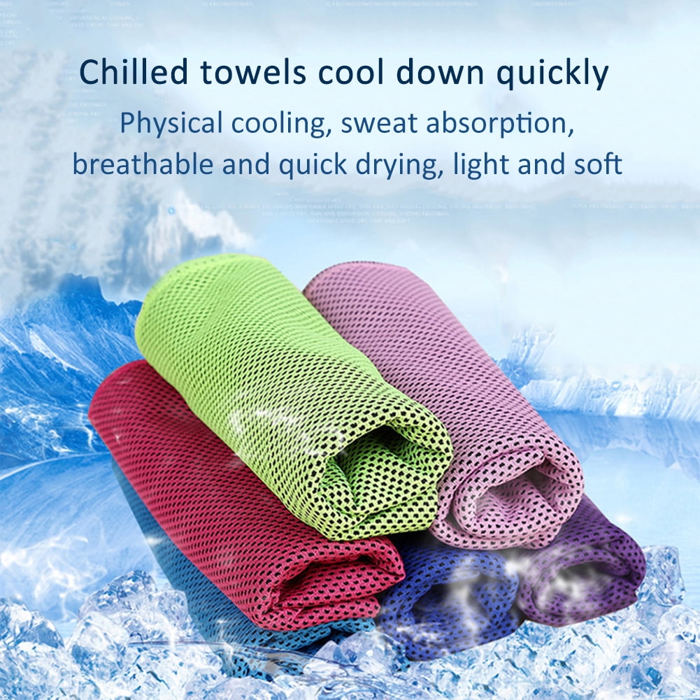 Summer Solid Color Mesh Cooling Towel Sports Running Jogging Outdoor ...