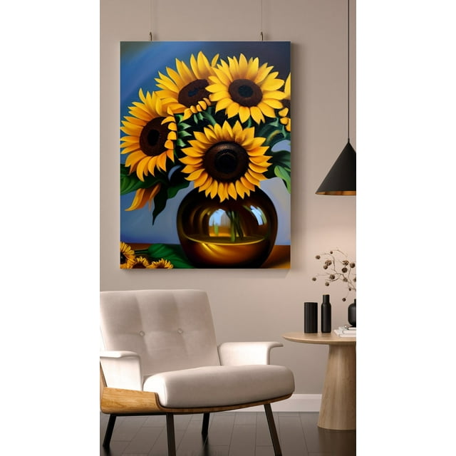 Summer Splendor - Blooming Sunflower Canvas Wall Art - Walmart.com
