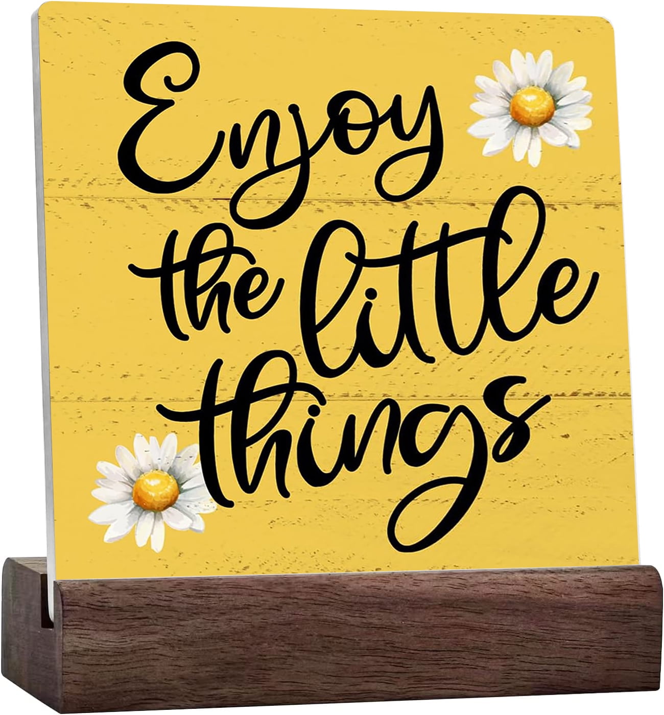 Summer Spring Daisy Ceramic Table Sign Desk Decor, Enjoy The Little ...