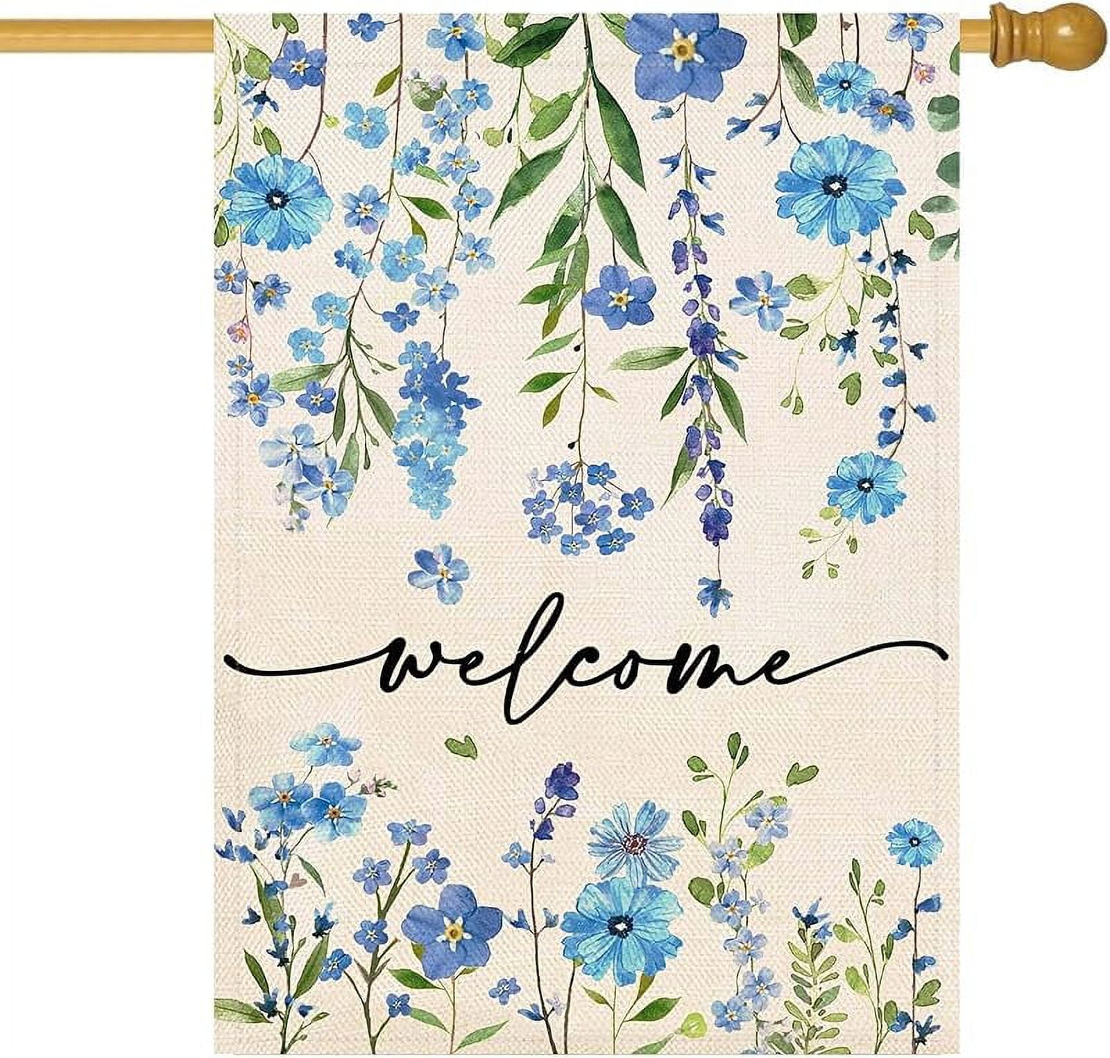 Summer Welcome Floral House Flag 28x40 Inch Double Sided Summer Large ...