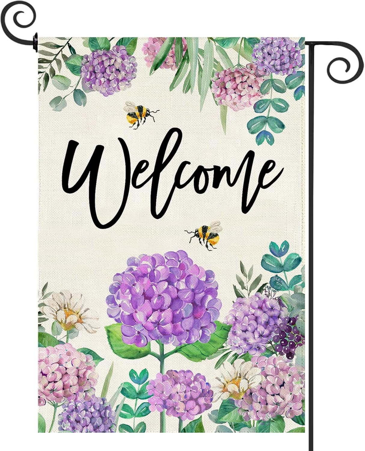 Summer Spring Hydrangea House Flag Double Sided 28x40 Inch, Purple Blue ...