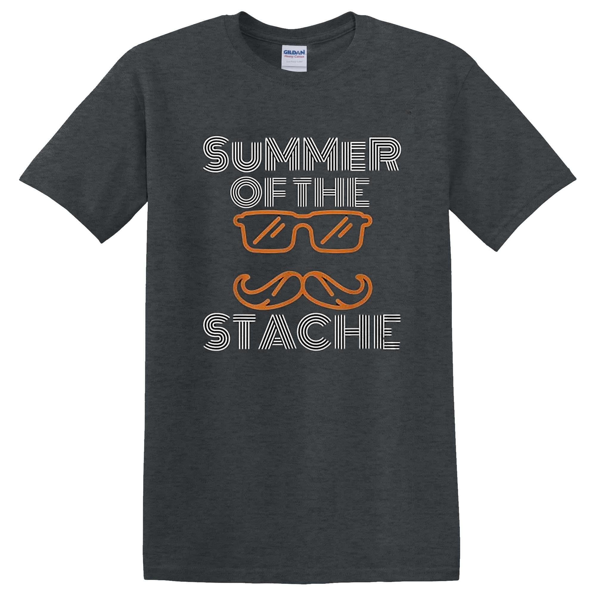 Summer Stache, Cool Orange Shades, Long Stach, Mustache, Funny, Facial T-Shirt Unisex, up to 5XL ...