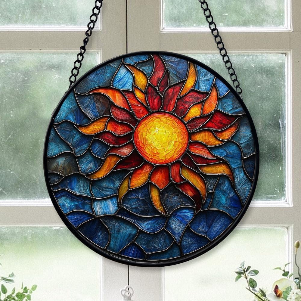 Summer Stained Glass Suncatcher Ornament, Summer Christmas 2025, Summer ...