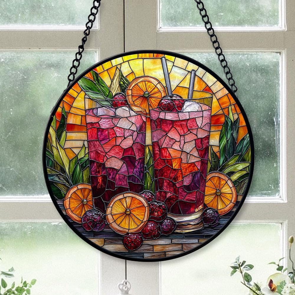 Summer Stained Glass Suncatcher Ornament, Summer Christmas 2025, Summer ...