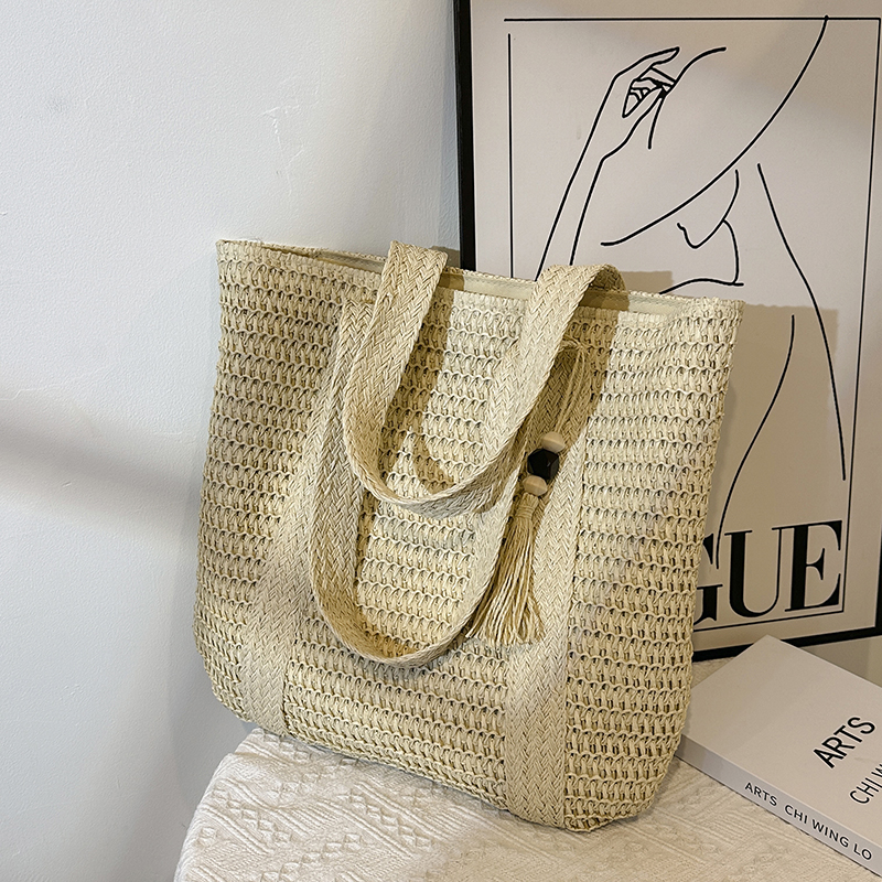 Summer Straw Bags for Women Straw Shoulder Bags Rattan Woven Top Handle ...