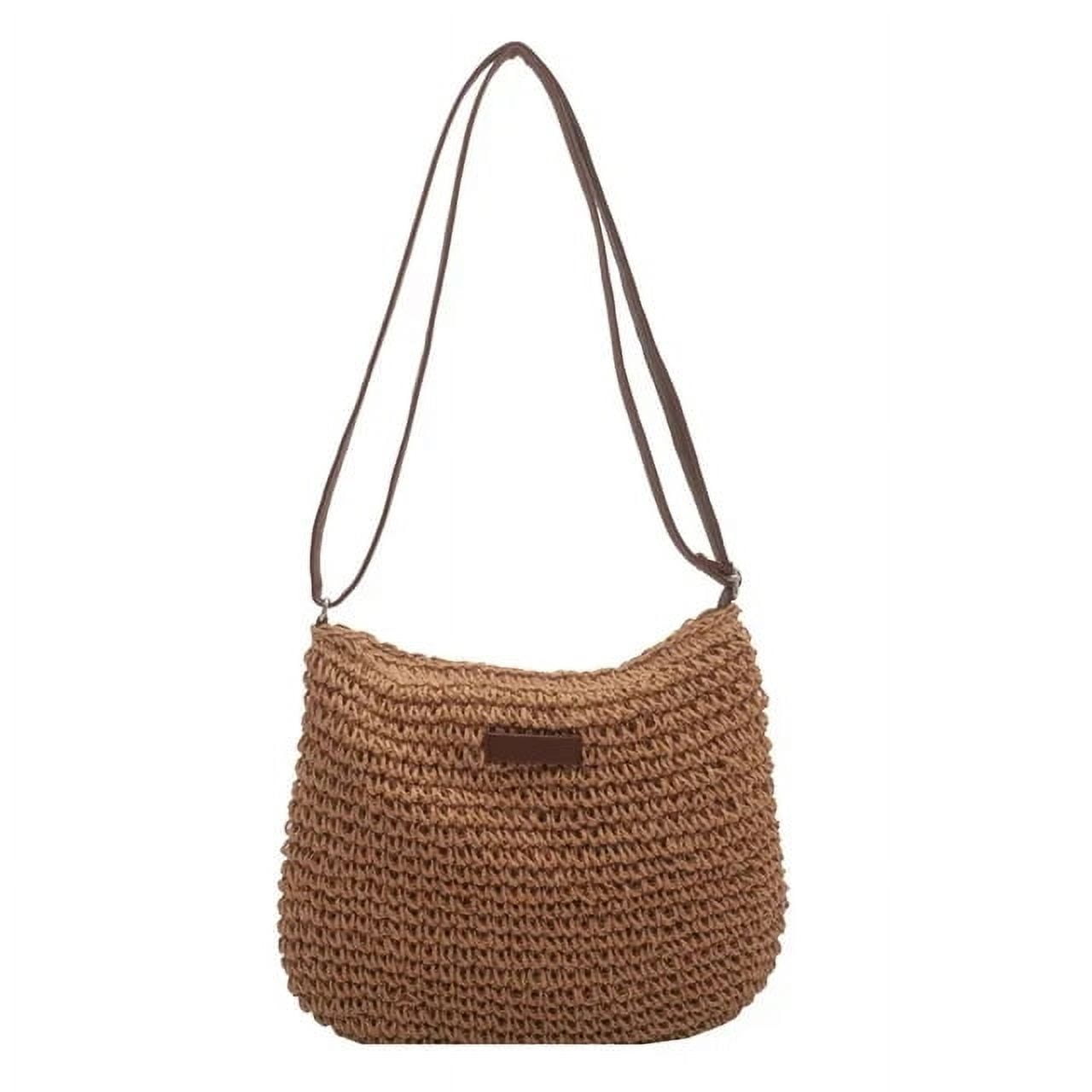 Summer Straw Crossbody Bag, Women Beach Handbag, Boho Woven Shoulder ...
