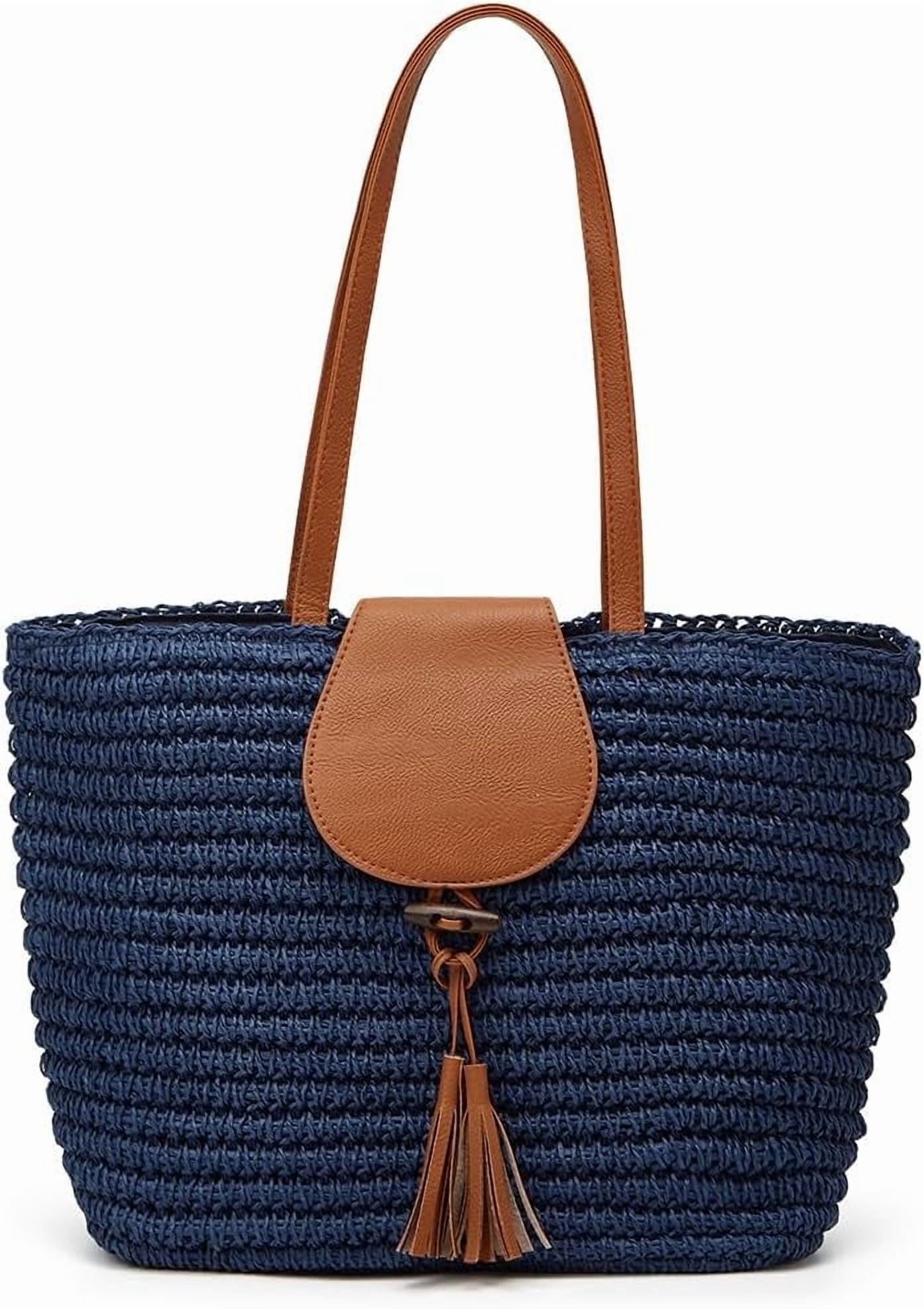 Summer Straw Shoulder Bags for Women Large Woven Tote Purse Casual ...