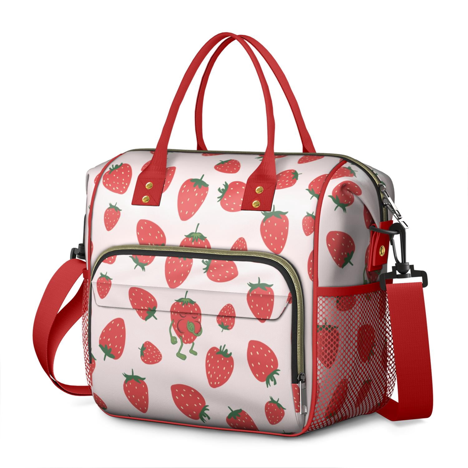 Summer Strawberry Picnic Bag - Extra Large Leakproof Thermal Tote with ...