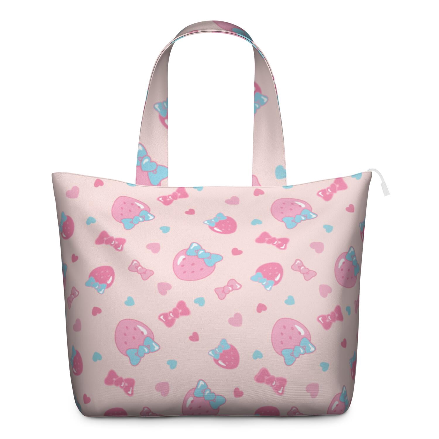 Summer Strawberry Shoulder Bag - Kawaii Fruity Print, Large Capacity ...