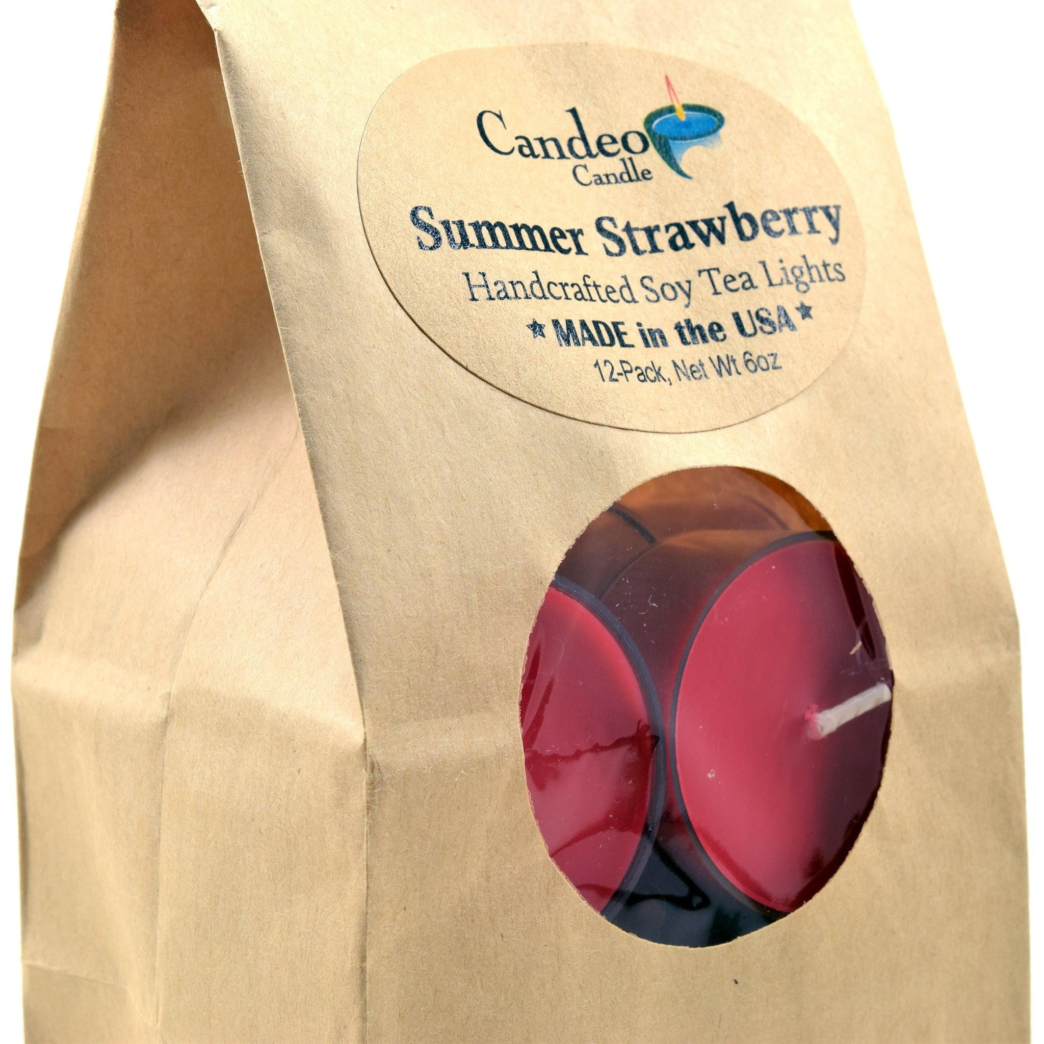 Summer Strawberry, Soy Tea Light 12-Pack - Walmart.com