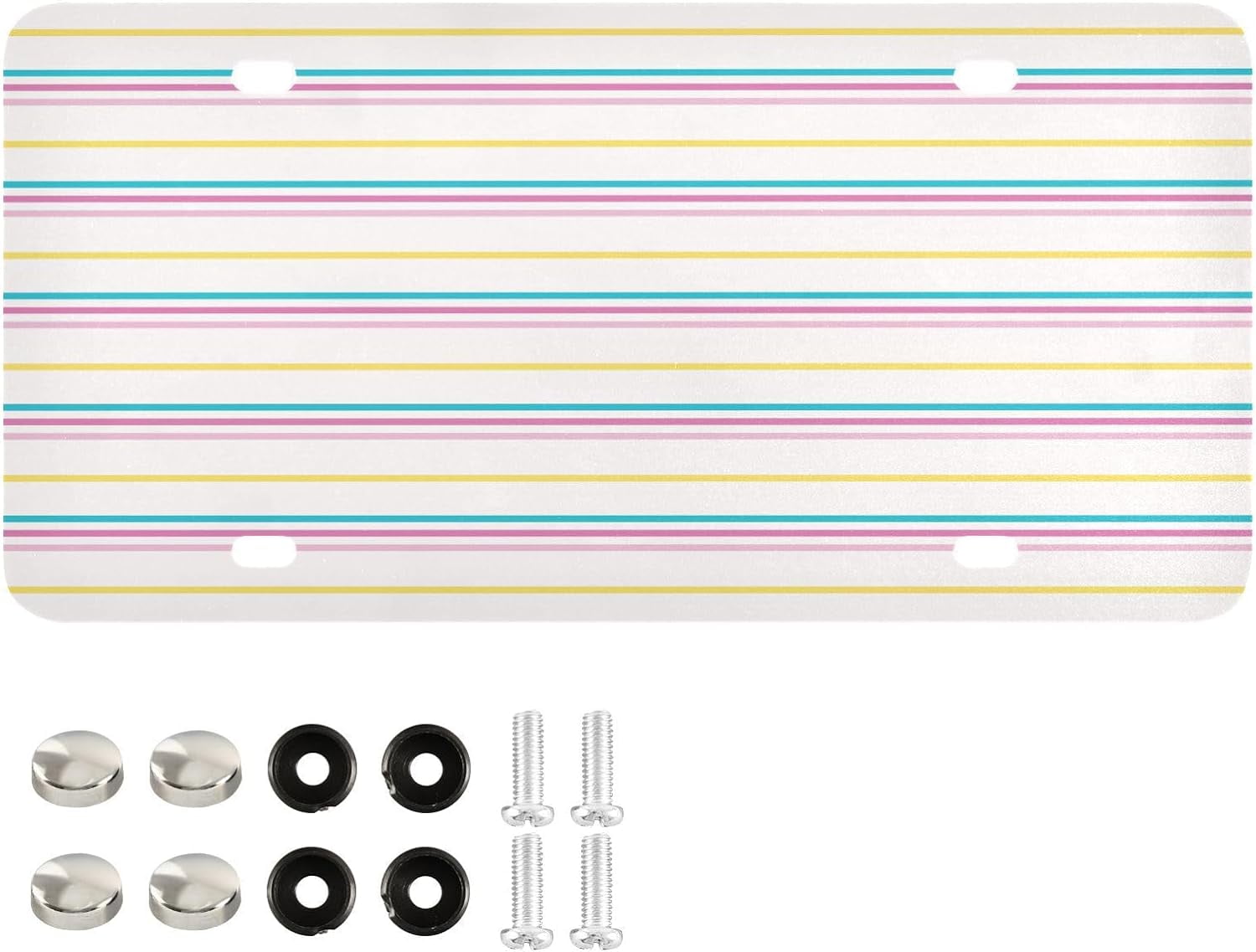 Summer Stripes License Plates Front License Plate Covers Metal Car Tag ...