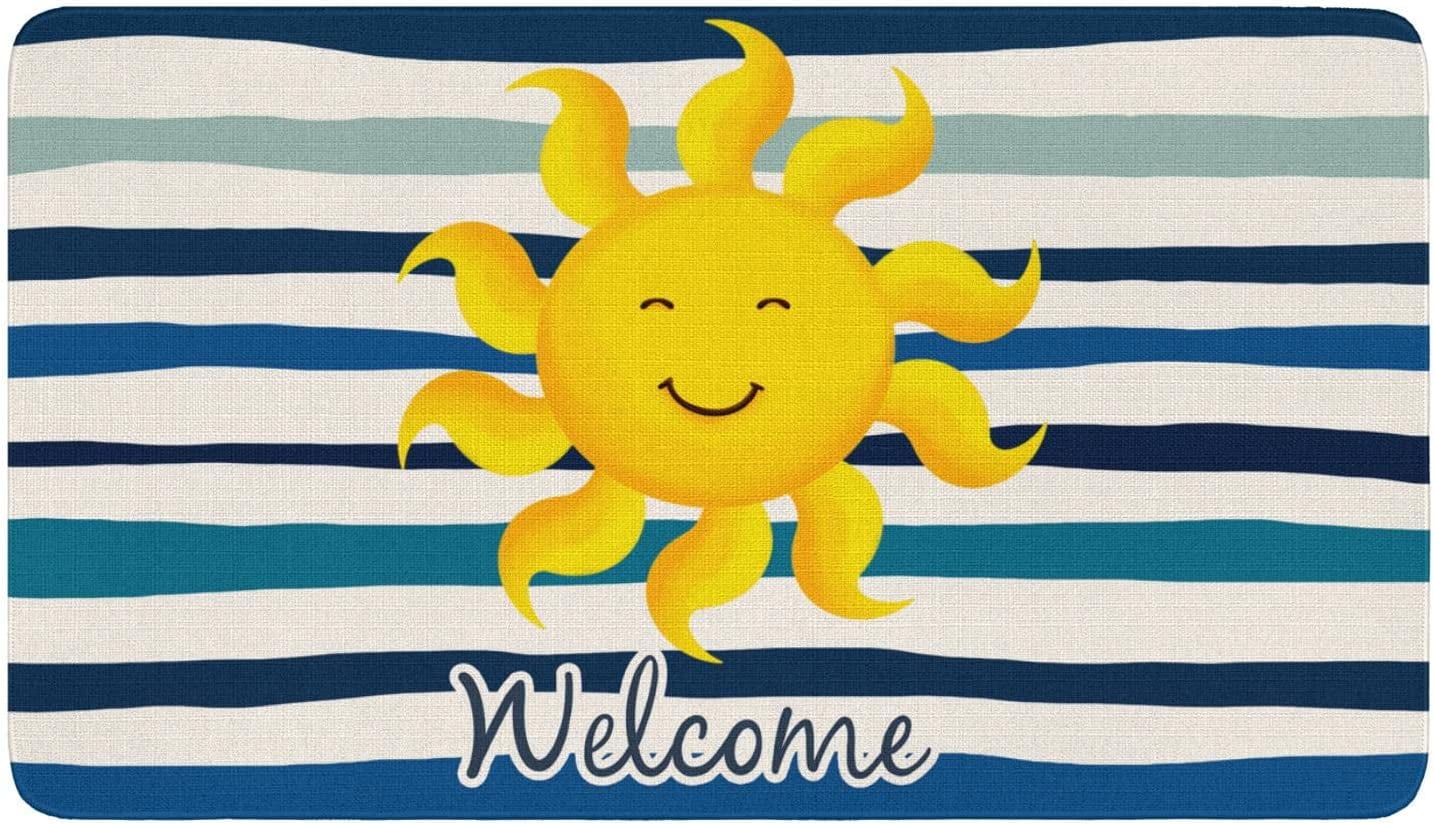 Summer Sun Door Mat Beach Sunshine Welcome Mats Outdoor Doormat Non ...