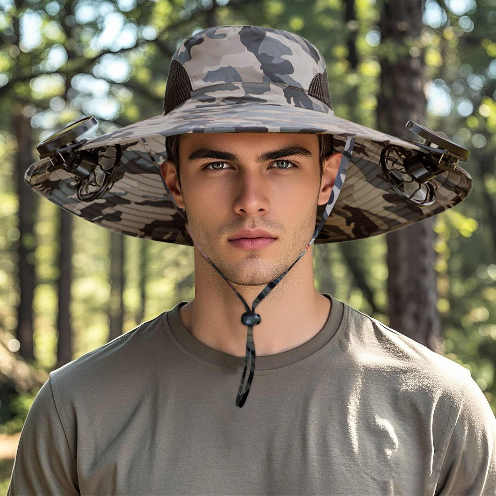 Summer Sun Hat For Men With Detachable Rechargeable Fan Outdoor Sports ...