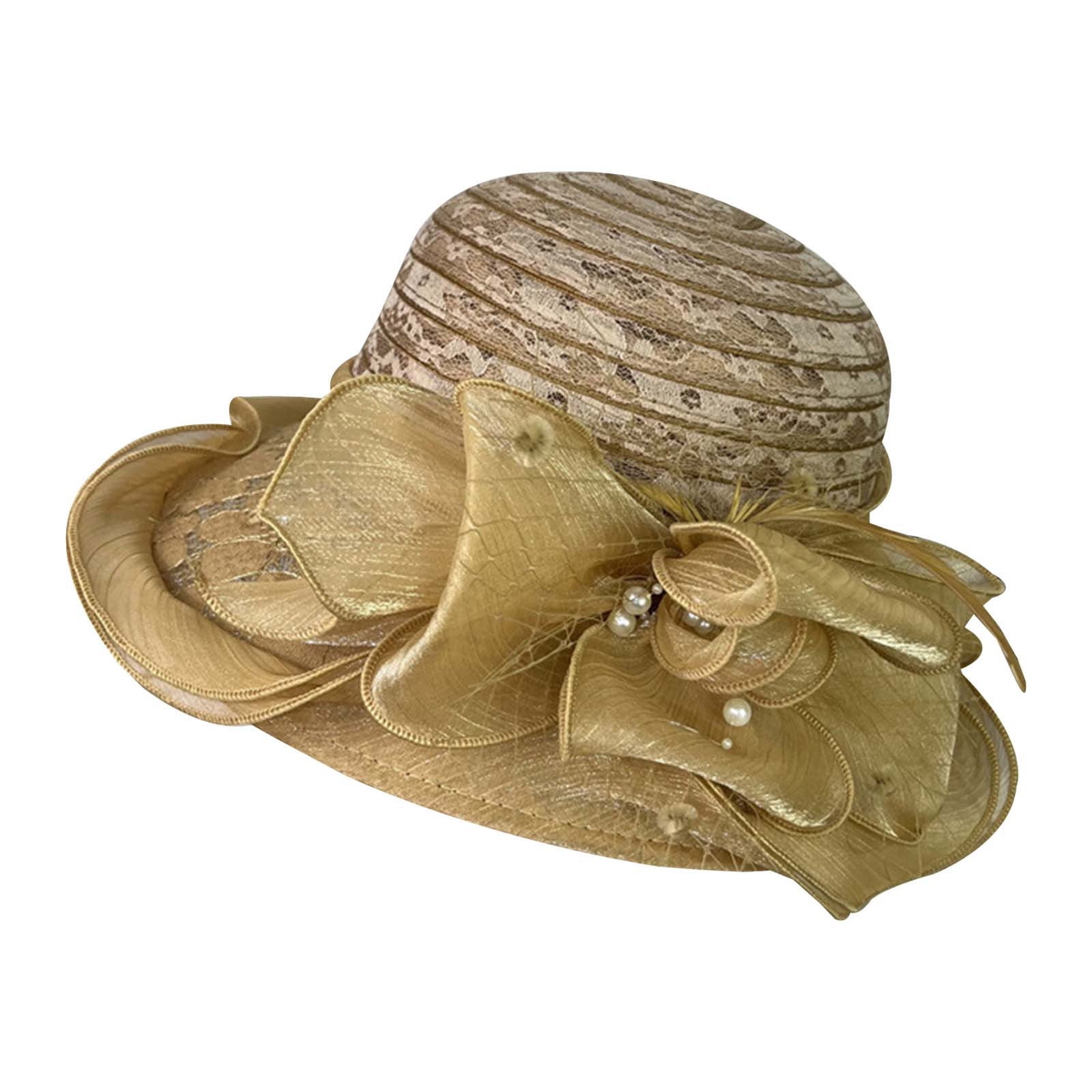 Summer Sun Hats With Floral Embellishments Wide Brim Netted & Beach ...