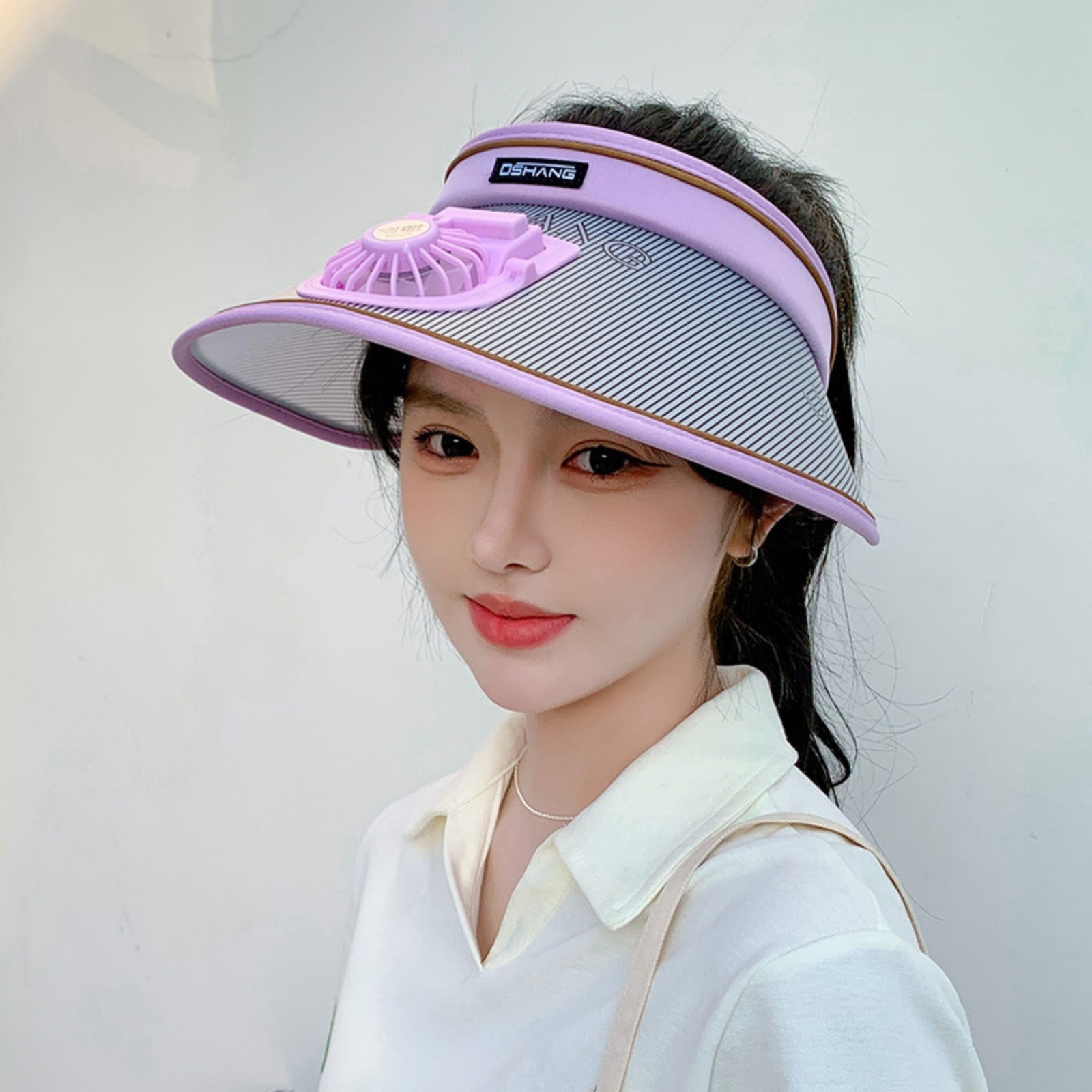 Summer Sun Protection Cap Large Eaves With Fan Empty Hat Beach Sun Hat ...