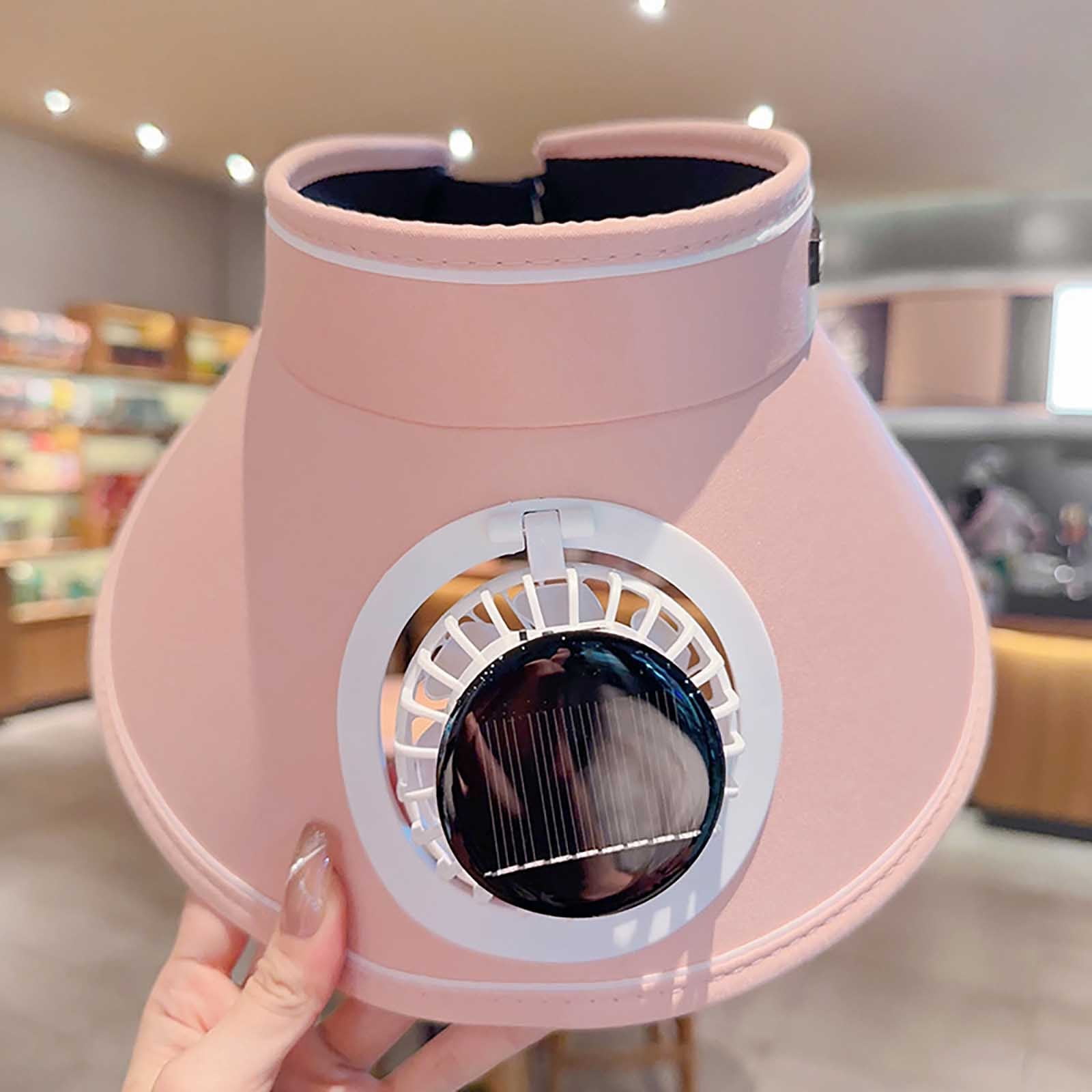 Summer Sun Protection Fan Hat | Solar & USB Rechargeable Wide Brim Cap ...