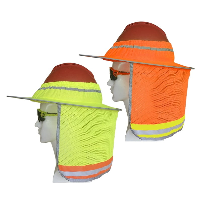 Summer Sun Shade Safety Hard Hat Neck Shield Helmets Reflective Stripe ...