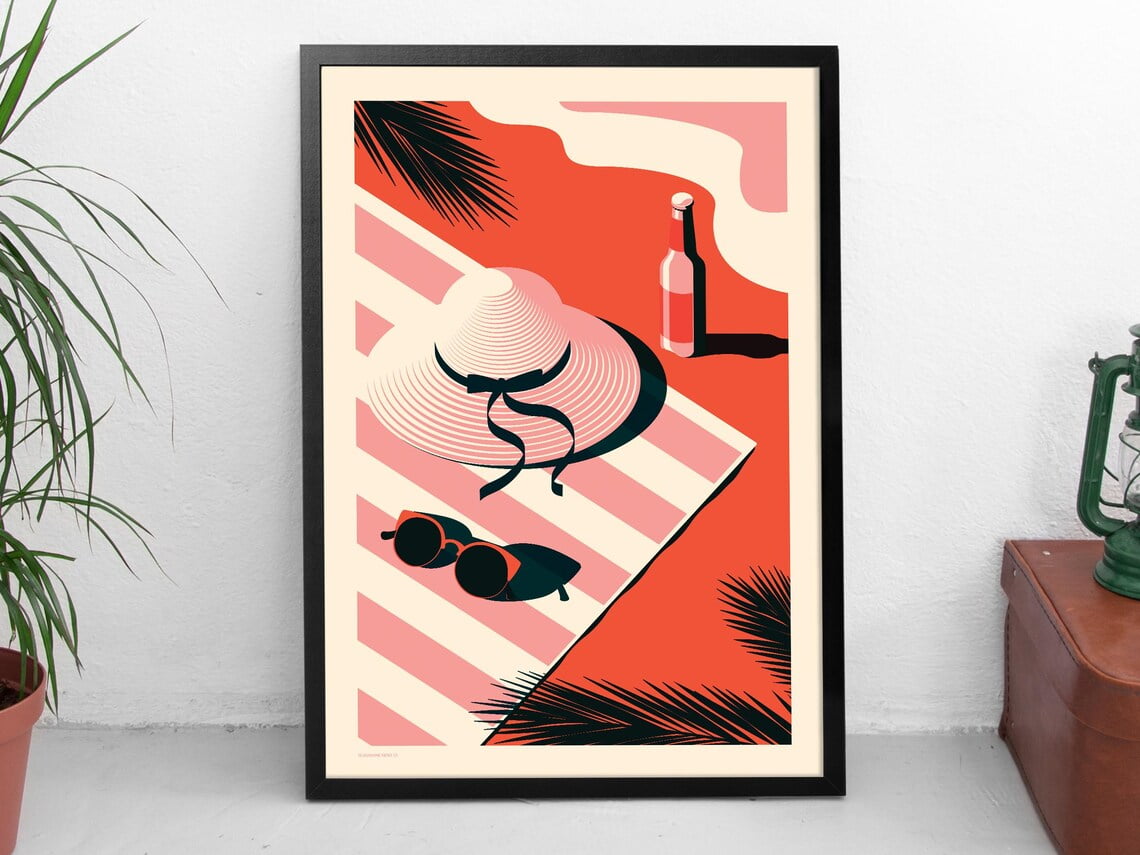 Summer Sunbather Swimming Pool Art Print Resortcore Minimal Summer ...