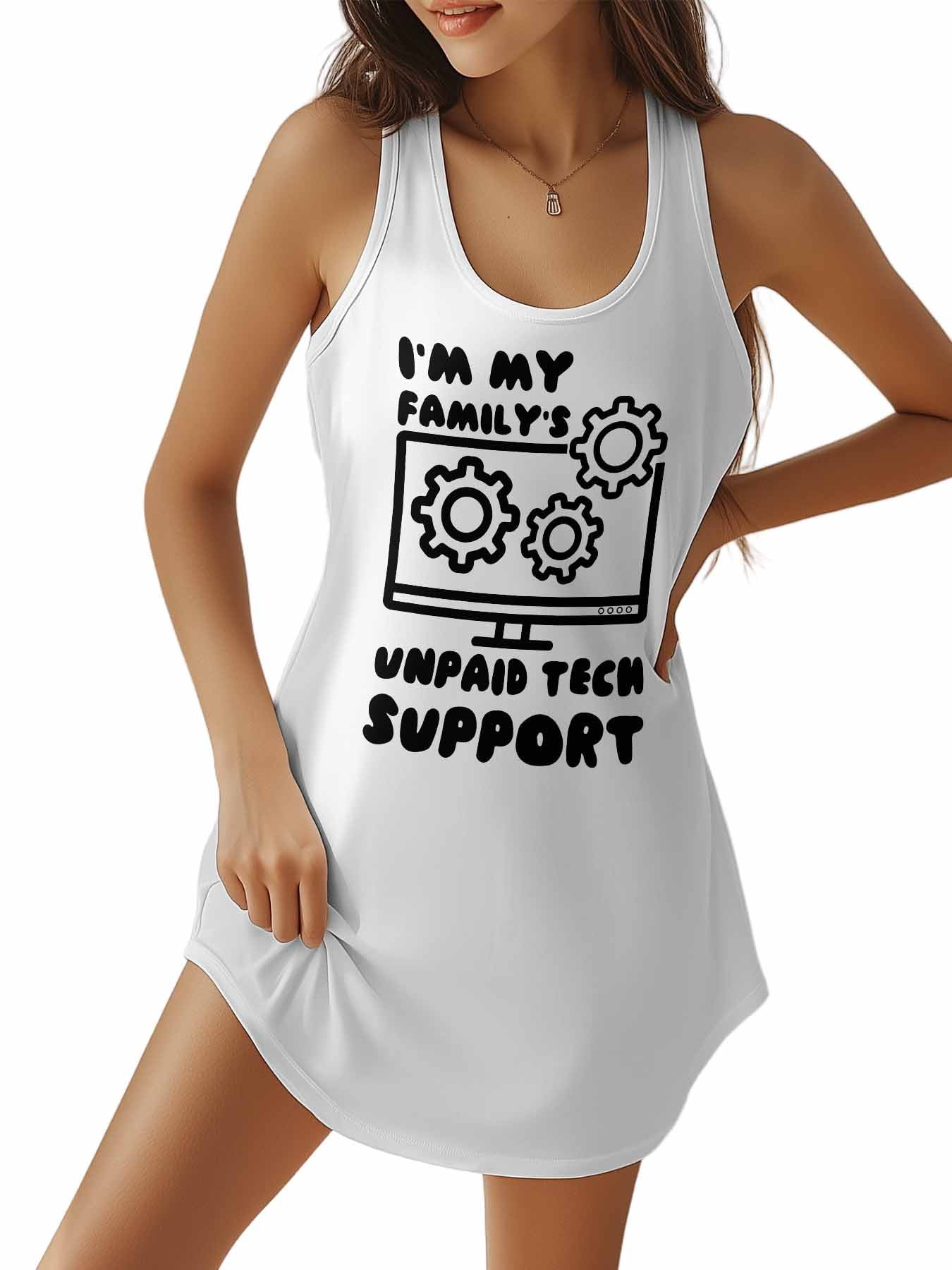 Summer Sundress for Women Cartoon Street Art Graffiti Computer Lines U ...