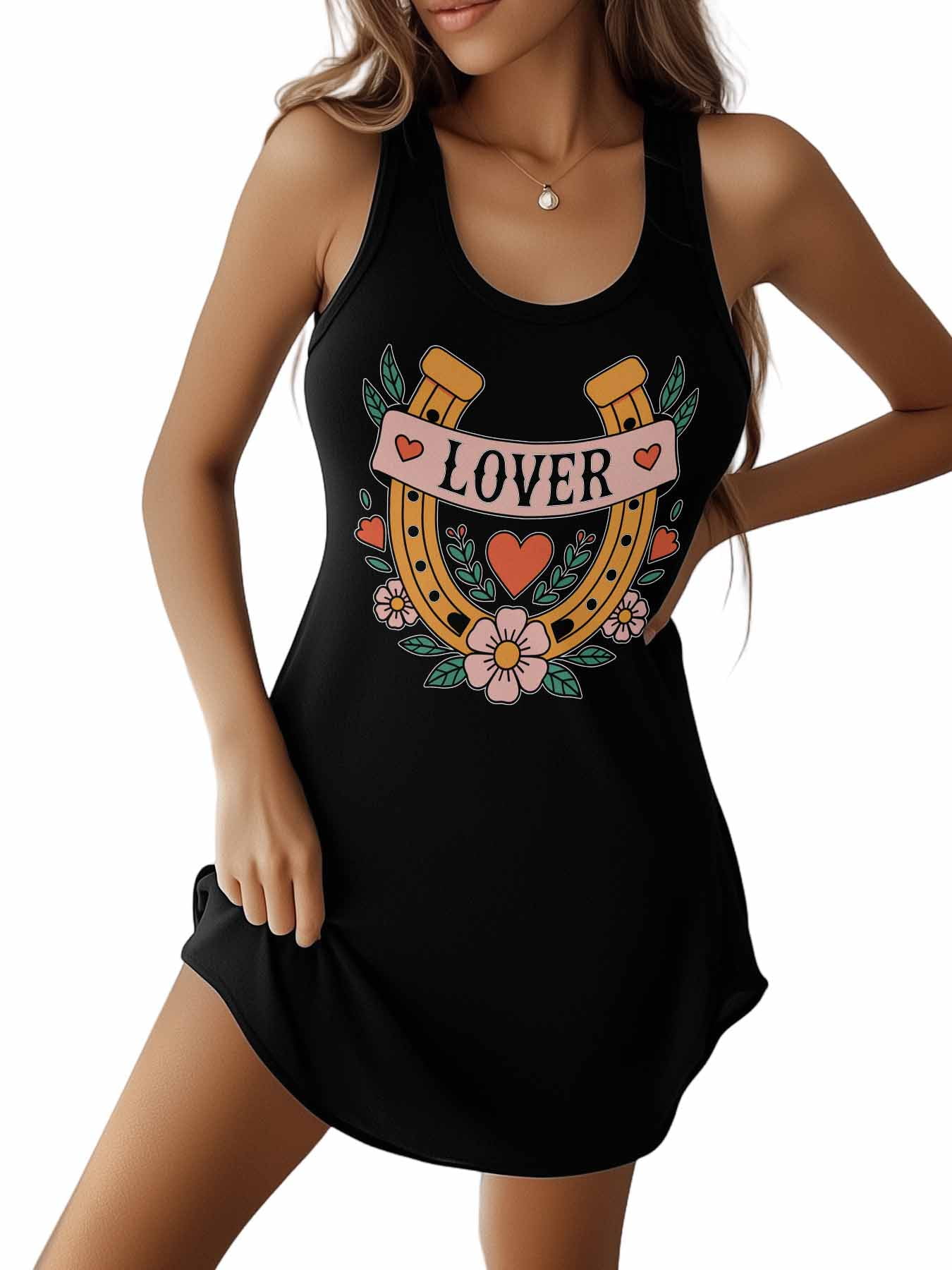Summer Sundress for Women Western Cowboy Iron Hooves Lover Cartoon U ...