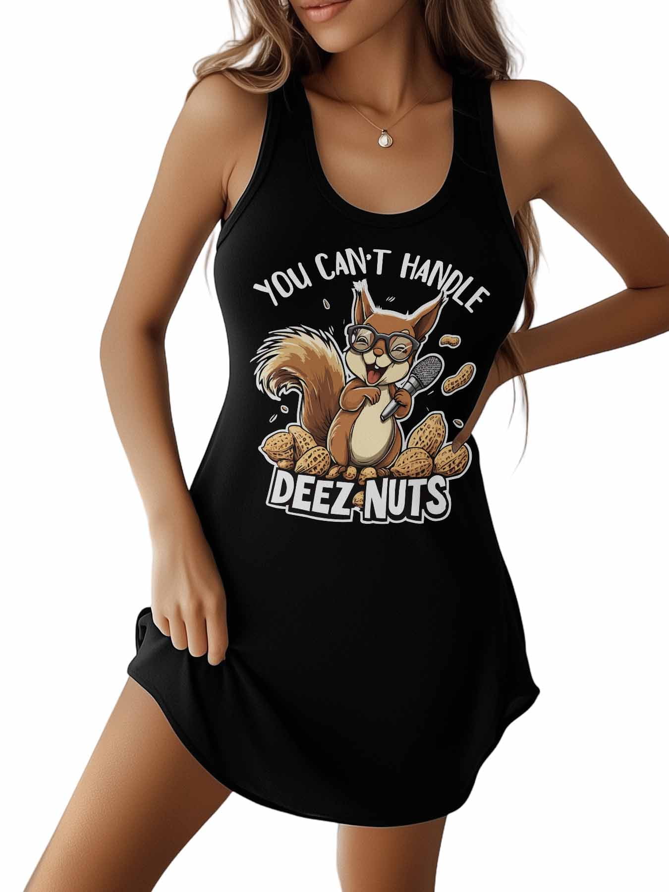 Summer Sundress for Women YOU CAN'T HANDLE DEEZ NUTS Funny Squirrel U ...