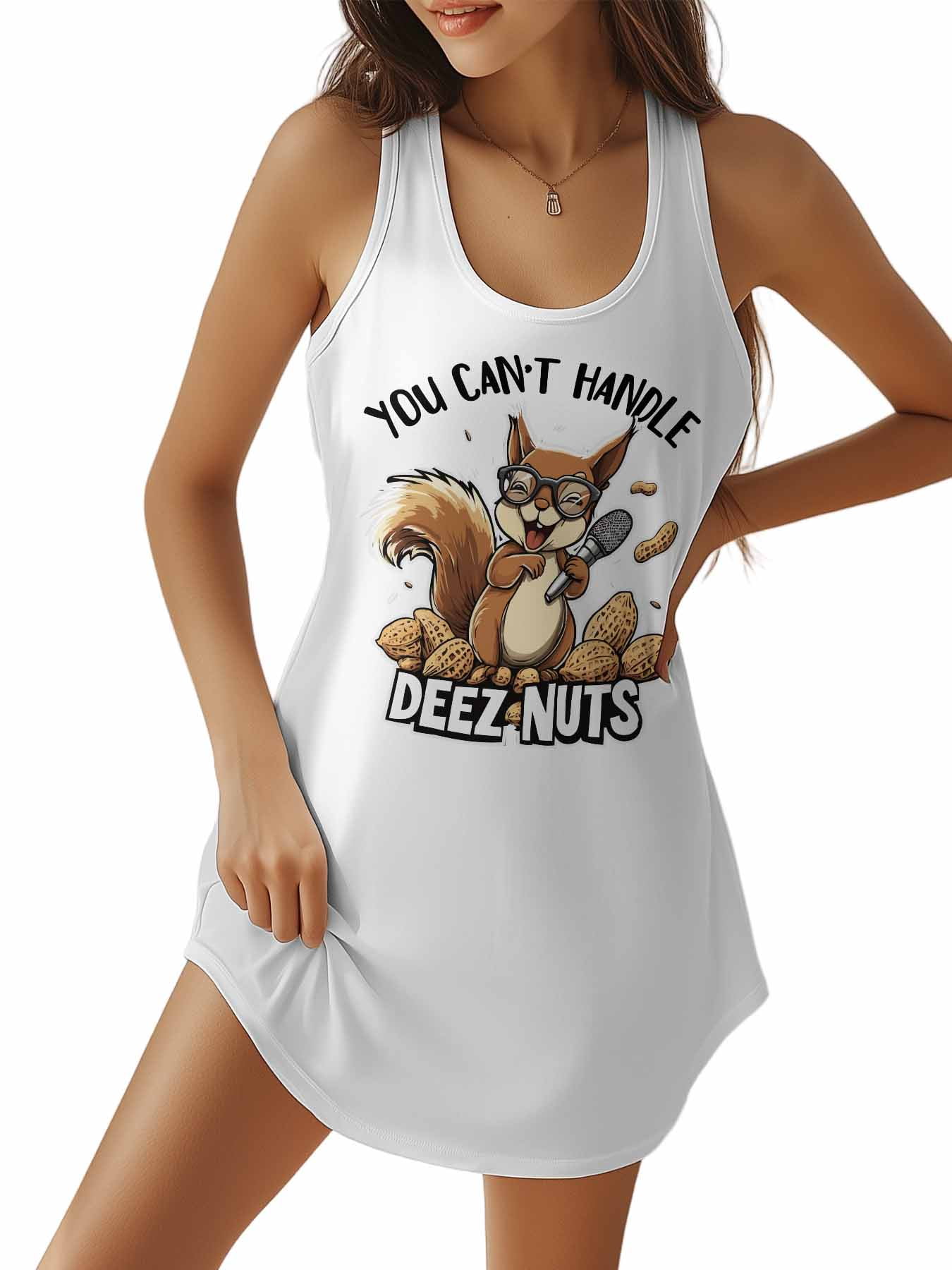 Summer Sundress for Women YOU CAN'T HANDLE DEEZ NUTS Funny Squirrel U ...